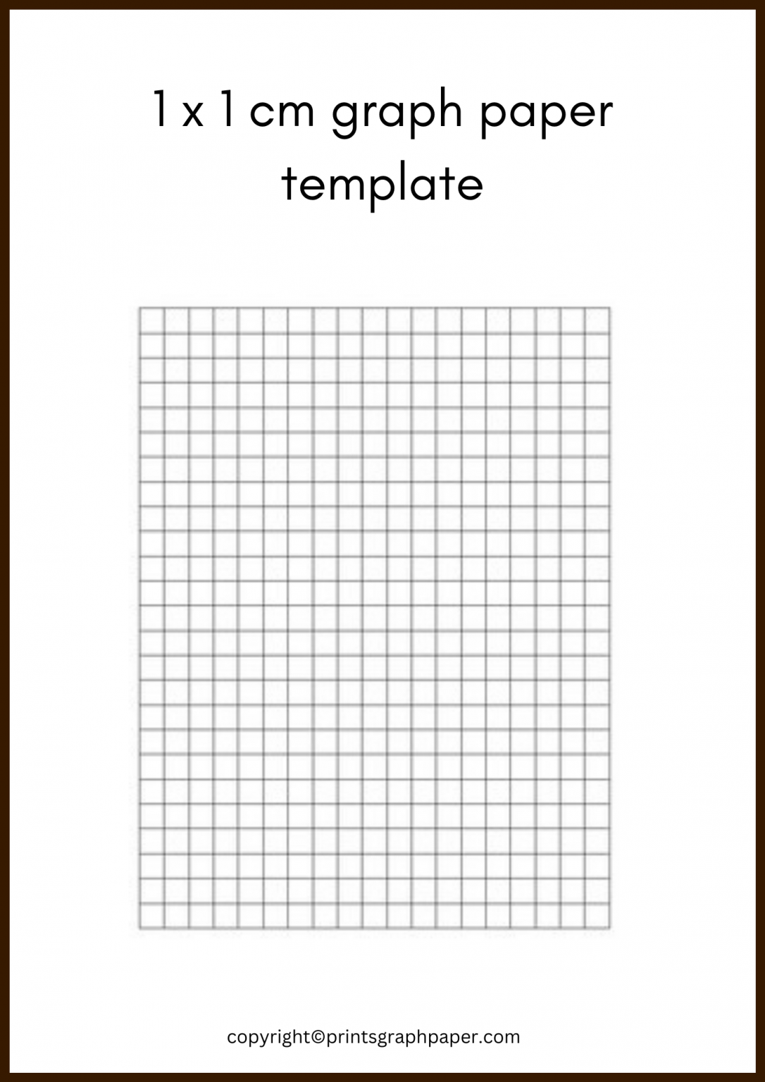 1 x 1 Grid Paper Free Printable Template in PDF